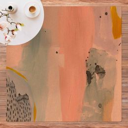 Bilderwelten Kork-Teppich Abstrakt pastell originell Korkmatte - Verschwommener Tagesanbruch III - Deko Wohnzimmer Schlafzimmer