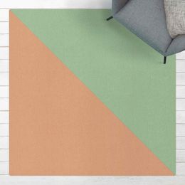 Bilderwelten Kork-Teppich Unifarben gr&uuml;n Korkmatte - Einfaches Mintfarbenes Dreieck - Geometrisch Wohnzimmer Schlafzimmer