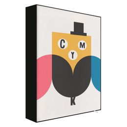Bilderwelten Akustik-Wechselbild CMYK Eule Grafik