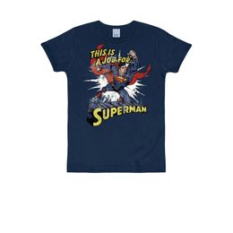 logoshirt Herren T-Shirt "Superman", blau, Gr. M, bedruckt, 100% Baumwolle, Shirts, mit l&auml;ssigem Vintage-Print