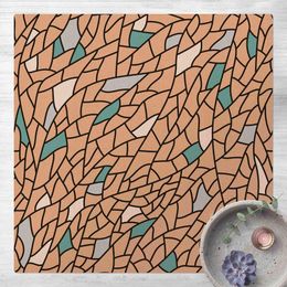 Bilderwelten Kork-Teppich Illustration pastell Mosaik - Mosaiklinien Muster Pastell - Deko Wohnzimmer Schlafzimmer