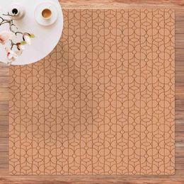 Bilderwelten Kork-Teppich Vintage gold Korkmatte - Art Deco Schmetterling Linienmuster XXL - Geometrisch Wohnzimmer Schlafzimmer