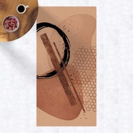 Bilderwelten Kork-Teppich Abstrakt braun Korkmatte - Abstrakte Komposition Bienenk&ouml;nigin - Deko Wohnzimmer Schlafzimmer