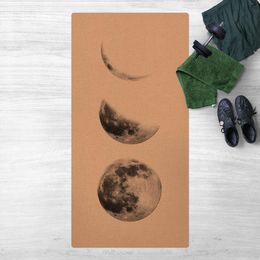 Bilderwelten Kork-Teppich Fotomontage grau Spirituell Korkmatte - Drei Monde - Deko Wohnzimmer Schlafzimmer
