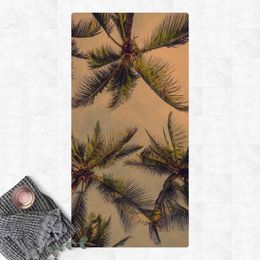Bilderwelten Kork-Teppich Tropisch gr&uuml;n Natur Korkmatte - Die Palmen - Palme Wohnzimmer Schlafzimmer