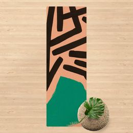 Bilderwelten Kork-Teppich Abstrakt schwarz originell Korkmatte - Farbenlabyrinth II - Deko Wohnzimmer Schlafzimmer