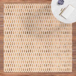 Bilderwelten Kork-Teppich Abstrakt beige Korkmatte - Goldene Ovale auf Hellbeige - Deko Wohnzimmer Schlafzimmer