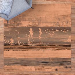 Bilderwelten Kork-Teppich Abstrakt blau originell Korkmatte - Eisiger Horizont I - Deko Wohnzimmer Schlafzimmer