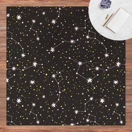 Bilderwelten Kork-Teppich Illustration schwarz Himmel Korkmatte - Gezeichneter Sternenhimmel mit Gro&szlig;em Wagen - Himmel Kinderzimmer Baby M&auml;dchen Jungen