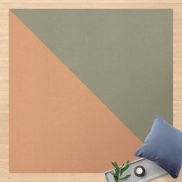 Bilderwelten Kork-Teppich Unifarben gr&uuml;n Korkmatte - Einfaches Olivgr&uuml;nes Dreieck - Geometrisch Wohnzimmer Schlafzimmer