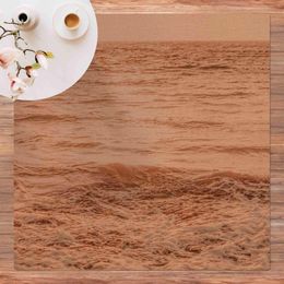 Bilderwelten Kork-Teppich Motiv beige Strand Korkmatte - Goldener Strand - Meerblick Wohnzimmer Schlafzimmer
