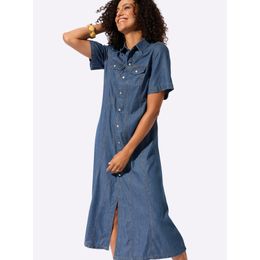 Casual Looks Damen Jeanskleid "Jeans-Kleid"blau, stone, washed, Gr. 40, unifarben, Denim/Jeans, 100% Baumwolle, Kleider