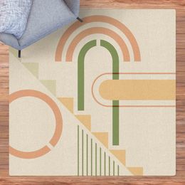 Bilderwelten Kork-Teppich Abstrakt gr&uuml;n Korkmatte - Bauhaus Dessau - Geometrisch Wohnzimmer Schlafzimmer