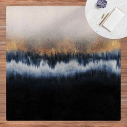 Bilderwelten Kork-Teppich Abstrakt gold originell Aquarell - Goldener Horizont - Deko Wohnzimmer Schlafzimmer