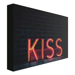 Bilderwelten Akustik-Wechselbild Kiss - Neonsign