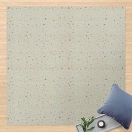 Bilderwelten Kork-Teppich Abstrakt blau Himmel Korkmatte - Goldener Sternenregen auf Hellblau - Himmel Wohnzimmer Schlafzimmer