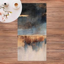 Bilderwelten Kork-Teppich Abstrakt gold originell Aquarell - Abstraktes Seeufer in Gold - Deko Wohnzimmer Schlafzimmer
