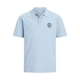 Jack & Jones Kinder Poloshirt "JJALLIANCE POLO SS JNR", blau, Gr. 140, JACK & JONES JUNIOR, bedruckt, unifarben, Single Jersey, Obermaterial: 100% Baumwolle,