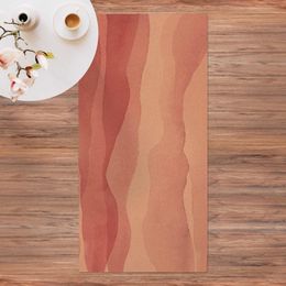Bilderwelten Kork-Teppich Abstrakt rosa Korkmatte - Aquarell Landschaft Baumillusion - Deko Wohnzimmer Schlafzimmer