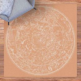 Bilderwelten Kork-Teppich Vintage weiss Himmel Korkmatte - Hemisph&auml;re Nordhalbkugel Wei&szlig; - Himmel Wohnzimmer Schlafzimmer