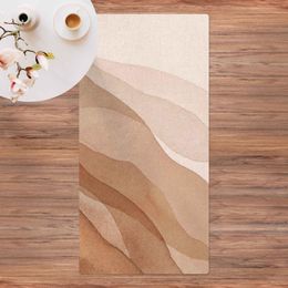 Bilderwelten Kork-Teppich Abstrakt braun Korkmatte - Aquarell Landschaft Sandwogen - Deko Wohnzimmer Schlafzimmer