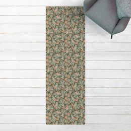 Bilderwelten Kork-Teppich Tropisch gr&uuml;n Aquarell - Aquarell Monstera Bl&auml;tter in Gr&uuml;n - Pflanzen Wohnzimmer Schlafzimmer