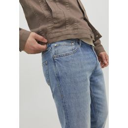Jack & Jones JACK & JONES Herren Tapered-fit-Jeans "JJIMIKE JJORIGINAL CJ SN", blau, Gr. 33, Abriebeffekte, Denim/Jeans, Obermaterial: 99% Baumwolle, 1% Elasthan,