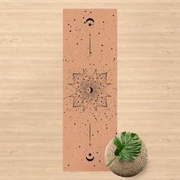 Bilderwelten Kork-Teppich Vintage schwarz Spirituell Korkmatte - Astrologie Mond Magie Schwarz - Himmel Wohnzimmer Schlafzimmer