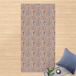 Kork-Teppich Aquarell Regen in Indigo klein und gro&szlig;