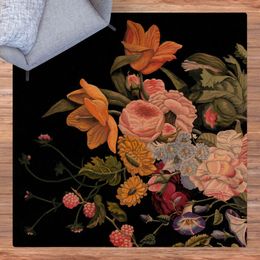 Bilderwelten Kork-Teppich modern bunt Blumen Korkmatte - Blumentraum Bouquet II - Deko Wohnzimmer Schlafzimmer