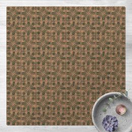 Bilderwelten Kork-Teppich modern schwarz weiss Fliesenoptik - Vintage Muster Geometrische Fliesen - Deko Wohnzimmer Schlafzimmer