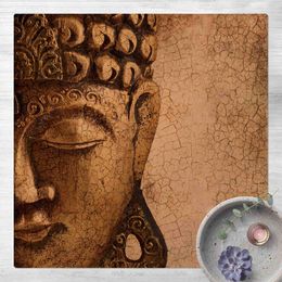 Bilderwelten Kork-Teppich Vintage gold Spirituell Korkmatte - Vintage Buddha - Retro Wohnzimmer Schlafzimmer