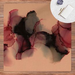 Bilderwelten Kork-Teppich modern pink originell Aquarell - Weg des Windes Violett und Gold - Deko Wohnzimmer Schlafzimmer