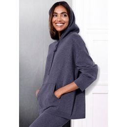 ELBSAND Hoodie blau Gr. 36/38 f&uuml;r Damen. Mit Logostickerei. Nachhaltig.
