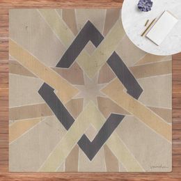 Bilderwelten Kork-Teppich Abstrakt beige originell Korkmatte - Zartes Orientalisches Rautenmuster - Geometrisch Wohnzimmer Schlafzimmer