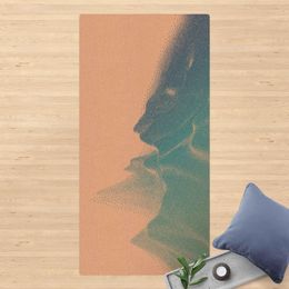 Bilderwelten Kork-Teppich Abstrakt blau Korkmatte - Abstrakte Punktlandschaft Atlantis - Punkte Wohnzimmer Schlafzimmer