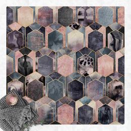 Bilderwelten Kork-Teppich Abstrakt gold originell Aquarell - Art Deco Marmor Gold - Geometrisch Wohnzimmer Schlafzimmer
