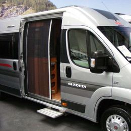 Horrex Plissee Fliegenschutzt&uuml;r f&uuml;r Schiebet&uuml;r Fiat Ducato ab Bj. 2007 H1 wei&szlig;