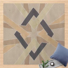 Kork-Teppich - Zartes Orientalisches Rautenmuster - Abstrakt beige originell Korkmatte Geometrisch Wohnzimmer Schlafzimmer