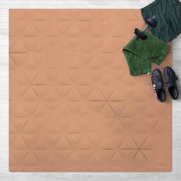 Bilderwelten Kork-Teppich Abstrakt weiss 3D-Effekt - Abstrakte Dreiecke in 3D - Geometrisch Wohnzimmer Schlafzimmer