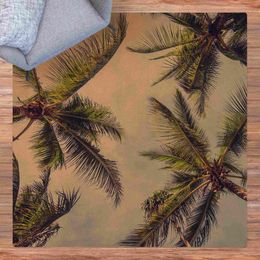 Bilderwelten Kork-Teppich Tropisch gr&uuml;n Natur Korkmatte - Die Palmen - Palme Wohnzimmer Schlafzimmer
