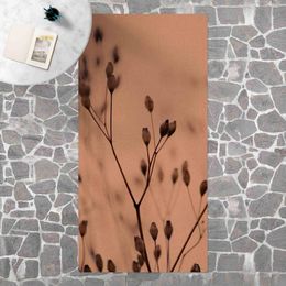 Bilderwelten Kork-Teppich Tropisch beige Korkmatte - Dunkle Knospen am Wildblumenzweig - Gr&auml;ser Wohnzimmer Schlafzimmer