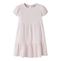 name it M&auml;dchen Tunikakleid "NMFJASMIN SS DRESS NOOS", rosa, Gr. 104, Web, Obermaterial: 100% Baumwolle, Kleider, Baumwolle - Musselin, mit Volant