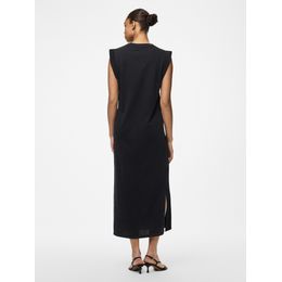 Pieces Damen Maxikleid "PCCHILLI SUMMER SL ANK DRESS UB NOOS BC"schwarz, Gr. M, unifarben, Jersey, Obermaterial: 50% Baumwolle, 50% Polyester,