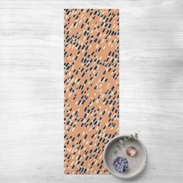Bilderwelten Kork-Teppich Illustration blau Korkmatte - Dicker Borstenpinsel Eifel - Deko Wohnzimmer Schlafzimmer
