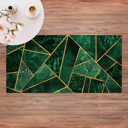 Bilderwelten Kork-Teppich Abstrakt gr&uuml;n originell Aquarell - Dunkler Smaragd mit Gold - Geometrisch Wohnzimmer Schlafzimmer
