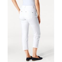 Damen R&ouml;hrenjeans, wei&szlig;, Gr. 23, Linea Tesini BY HEINE, unifarben, 72% Baumwolle, 26% Polyester, 2% Elasthan, Miedereinsatz:15% Elasthan, 85%