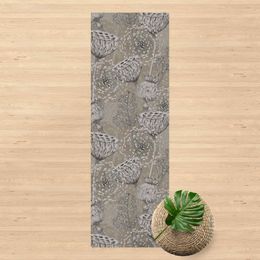 Bilderwelten Kork-Teppich Vintage grau Korkmatte - Florale Eleganz Doldenbl&uuml;te - Pflanzen Wohnzimmer Schlafzimmer