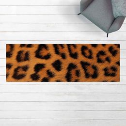 Kork-Teppich - Leopardenfell - Motiv braun Tiere Korkmatte Deko Wohnzimmer Schlafzimmer
