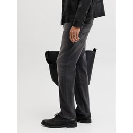 Jack & Jones JACK & JONES Herren Tapered-fit-Jeans "JJIMIKE mit Stretch, Used-Look und bequemer Passform", schwarz, Gr. 34, Abriebeffekte, Denim/Jeans,